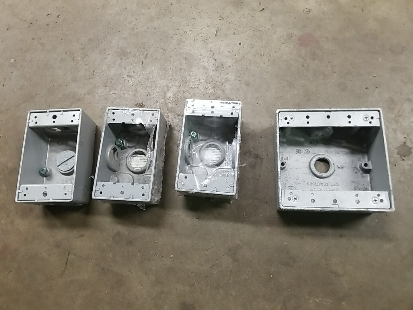 Red Dot Bell Weatherproof Box Lot 1) 2 Gang 1/2in 3) Single X 3/4 | eBay