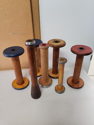 Antique textile spools - set of 7 | eBay