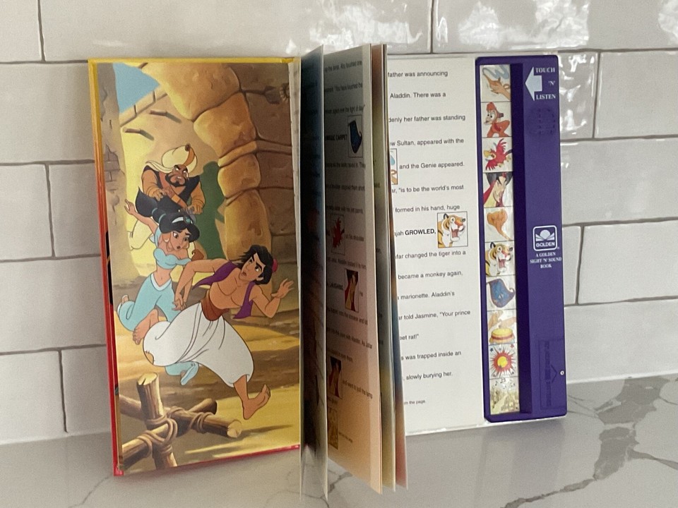 Vintage Disney Golden Sound Story Book ALADDIN Electronic Storybook ...