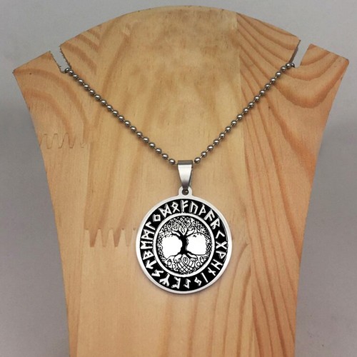 Stainless Steel Celtic Tree of Life Runes Necklace with 24 in chain | eBay