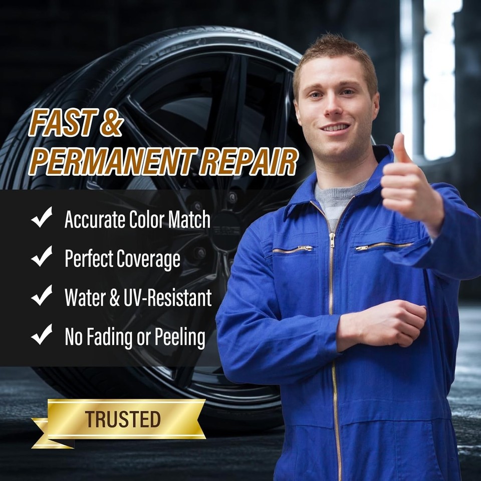 Black Rim Curb Rash Repair, Wheel Scratch Repair Kit, Gloss Black Rim ...