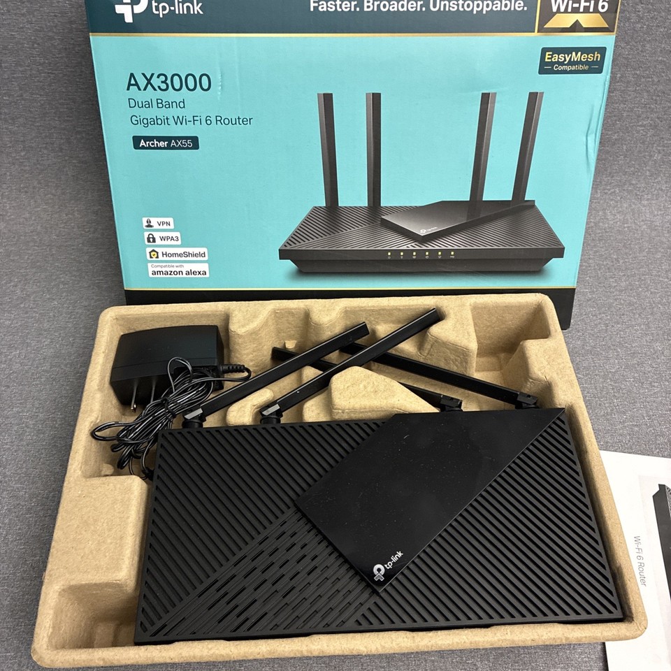 TP-LINK AX3000 Dual-Band Gigabit Wi-Fi 6 Router, Archer AX55 | eBay