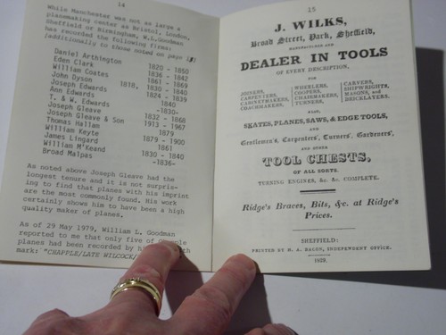 William Chapple,Plane Manufacturer,Revised list of tools 1876 ...