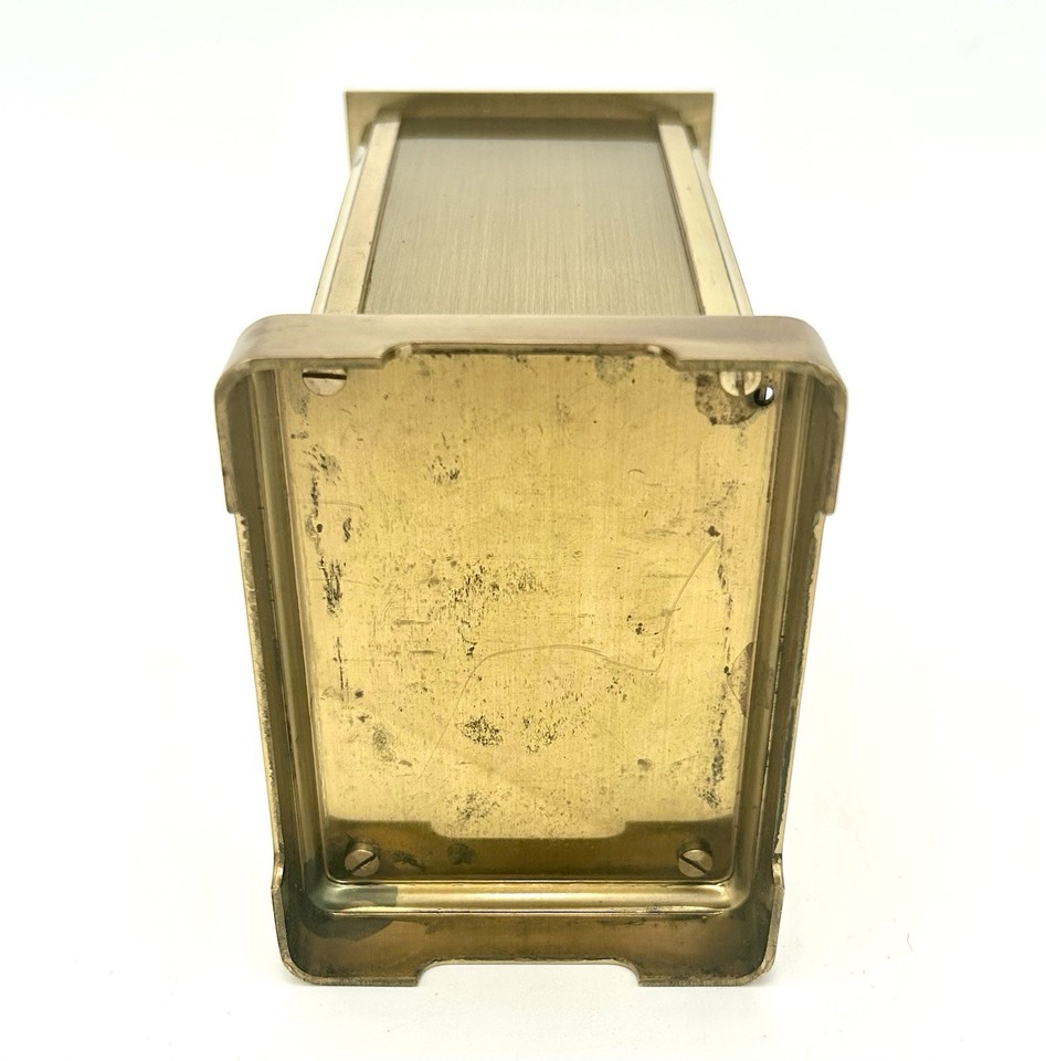 Vintage Brass Mini Clock Benchmark Quartz Mantel Carriage Case Miles | eBay