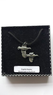 B33 Partridge Motif Pewter PENDENT ON A BLACK CORD Necklace Handmade ...