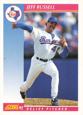 Jeff Russell Texas Rangers 1992 Score Baseball Trading Card MLB #124 | eBay