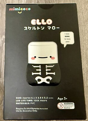 Mimicoco Kawaii Skeleton ELLO Moodlight Warm White Halloween Nightlight ...