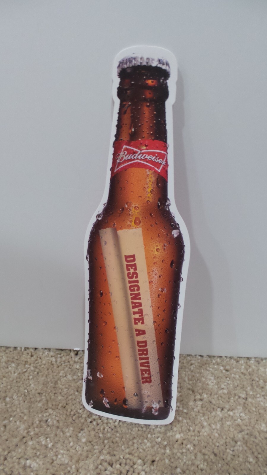 Budweiser Designate a Driver Sign (Paper) - Beer Bottle Shape | eBay