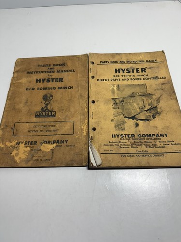 Hyster Towing Winch (2) Parts Books & Instruction Manual-D7d/D6D | eBay
