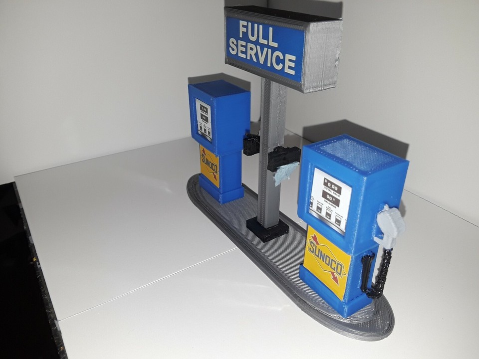 1:24 /1:25 Scale Sunoco 70s Gas Pumps with island for Dioramas | eBay
