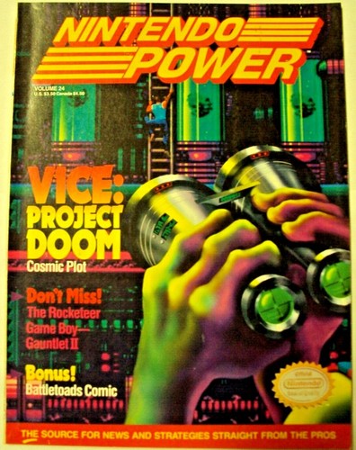 Nintendo Power Magazine #24 May 1991 W/ Poster Vice Project Doom Battle ...