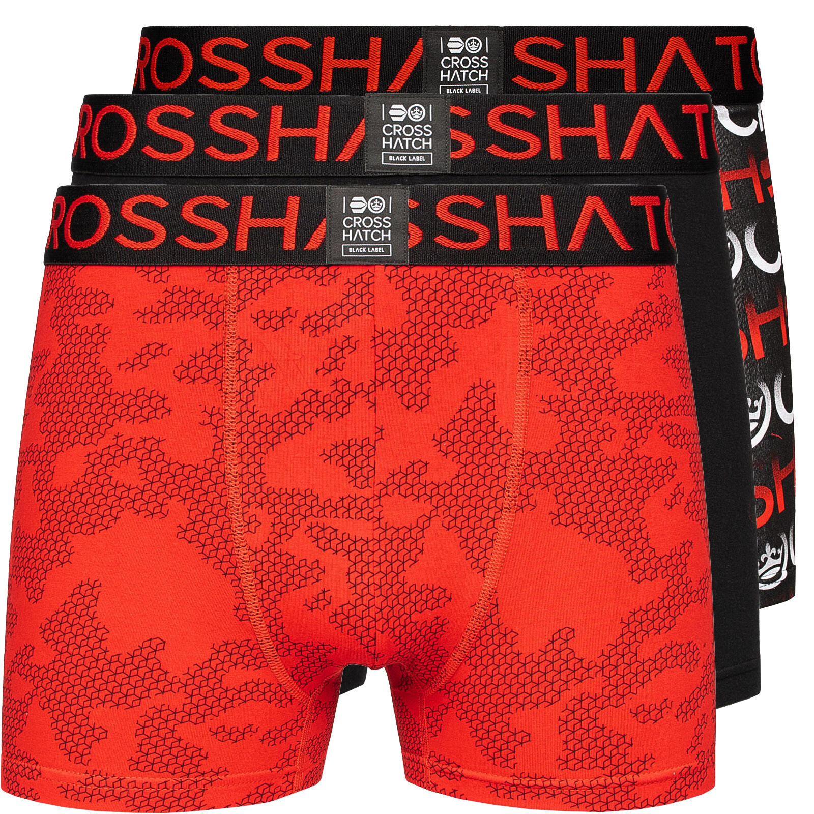 Mens Crosshatch Boxer Shorts Underwear Trunks Boxers Sizes M-XXL 3 Pack ...