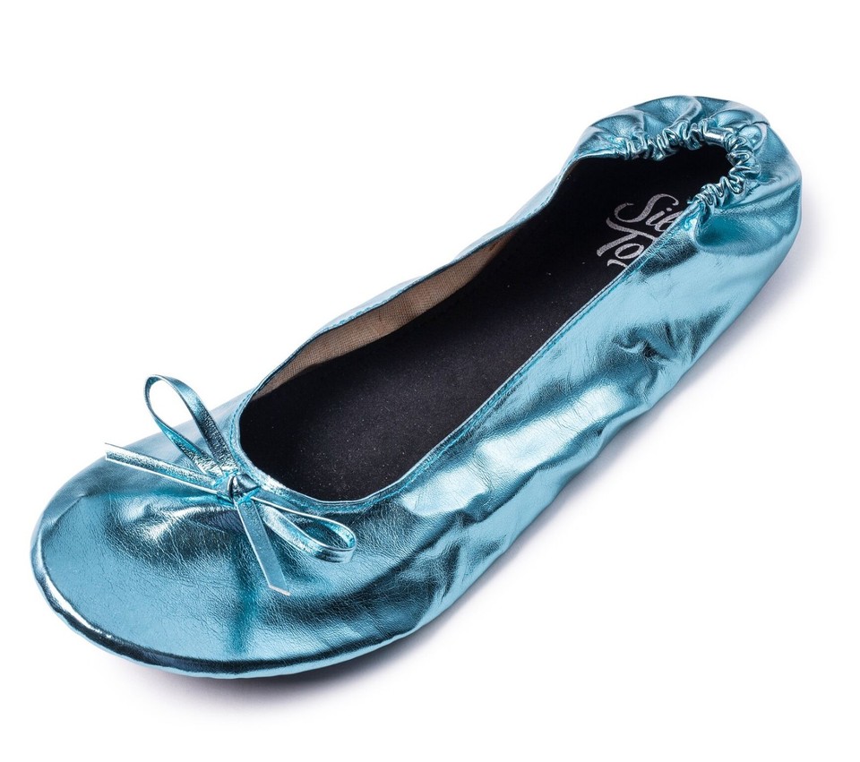 Women's Foldable Portable Travel Ballet Flat Roll up Slipper Shoes | eBay