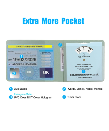Disabled Blue Badge Holder Hologram Safe Parking Permit Display Cover ...
