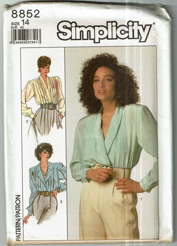 Simplicity #8852 VTG Double Breasted Blouse with variations Pattern Sz ...