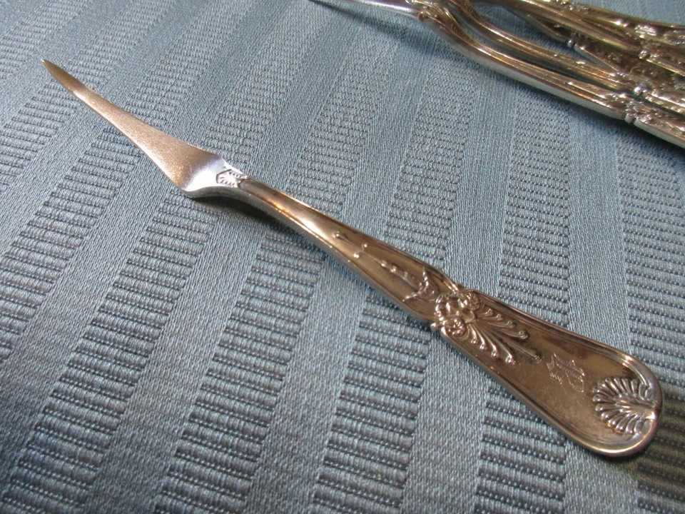 GORHAM KINGS I Set of SIX Nut PICKS STERLING SILVER .925 MONO Nut Pick ...