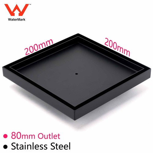 Tile Insert Smart Floor Grate Waste Drain Black Shower Bathroom 200mm ...