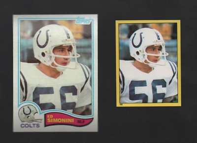 1982 TOPPS ED SIMONINI #20 & STICKER #166 BALTIMORE COLTS | eBay