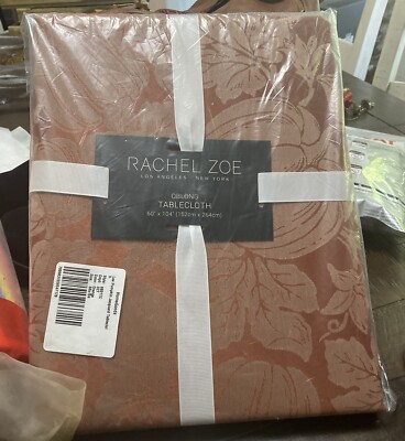 Rachel Zoe Pumpkin Jacquard Tablecloth 60 × 104 Oblong Orange NIP | eBay