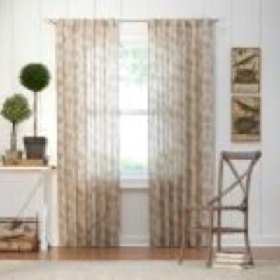 Drapery | Home Decorators | Panel | Taupe Leaf | Back Tab | 50x84 ...