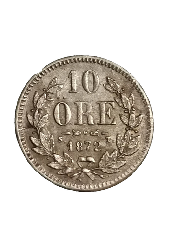 Sweden 10 ore 1872 Carl XV Silver coin | eBay