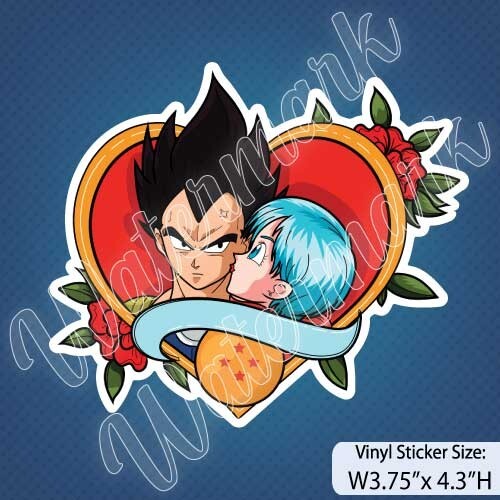 Dragon_Ball_V19_Bulma_Vegeta_Heart_Love_Decal_Sticker | eBay