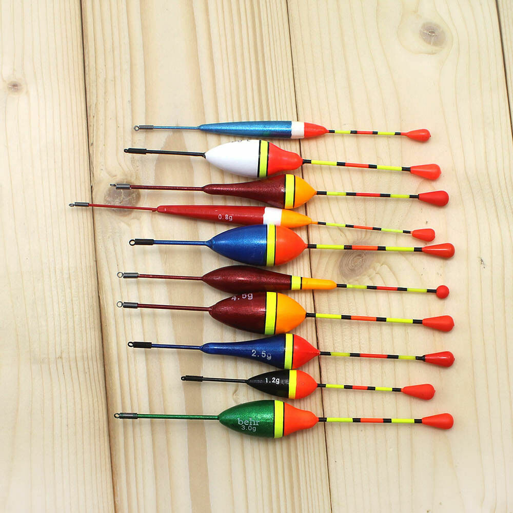10Pcs Long Tail Fishing Throw Floats Mix Size Floating Bobbers Set Tool ...