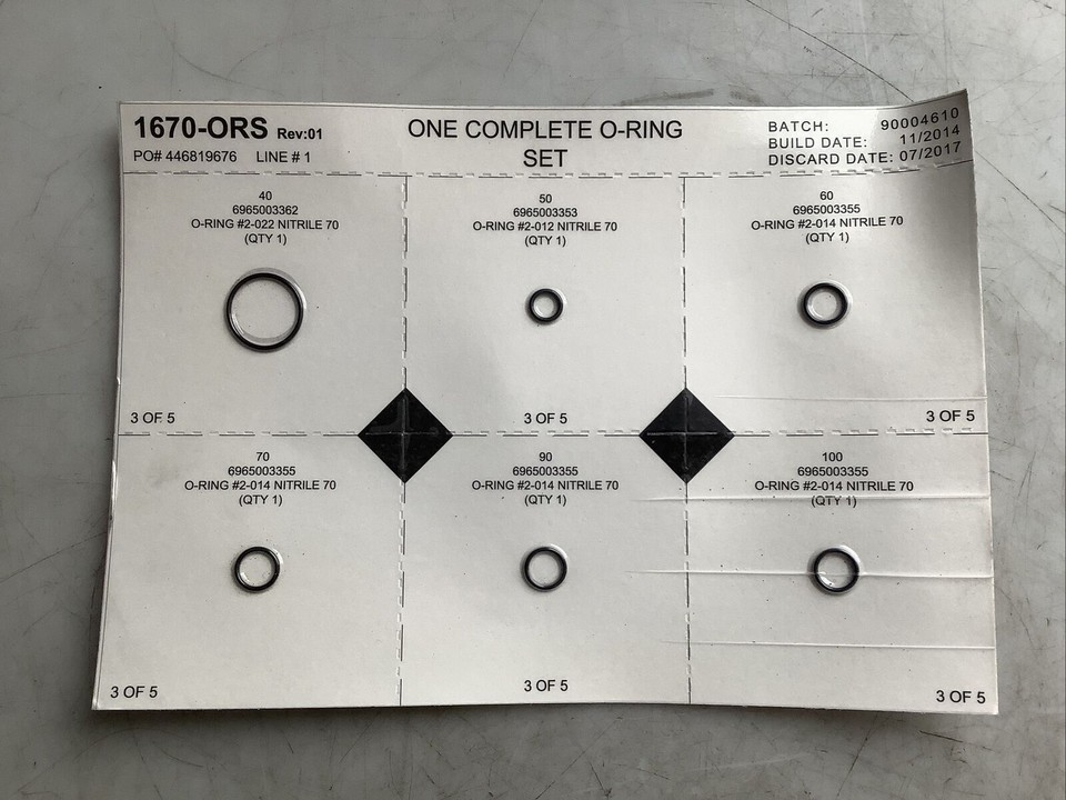 ROTOFLOW 1670-ORS O-RING SET 678 | eBay