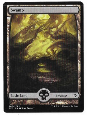 MTG Swamp Full Art Battle for Zendikar (BFZ) Basic Land Card #260/274 ...