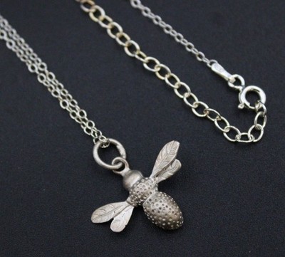 LILY CHARMED BEE MINE .925 STERLING SILVER 18" Rolo Chain Necklace, 3 ...