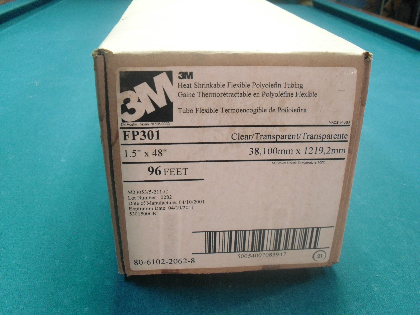 3M Heat Shrink Tubing FP301, 1.5", Clear, 48" pieces, Box of 24 pieces ...