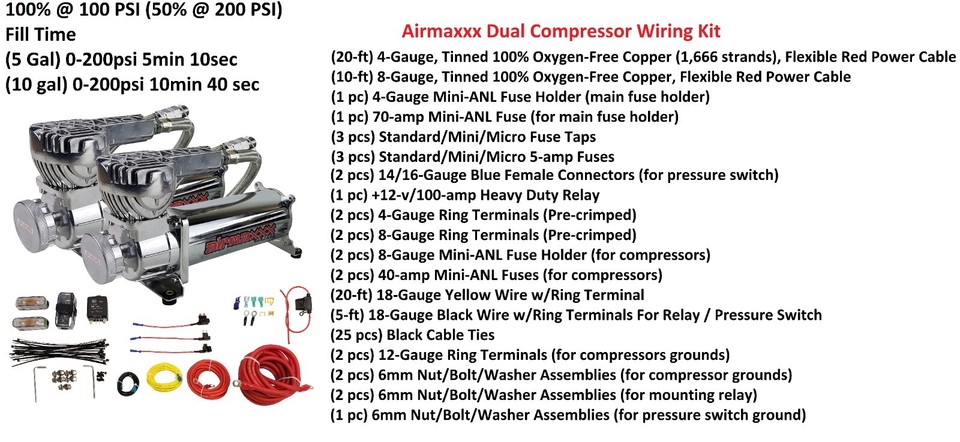Complete 1/2" Fast Valve Air Ride Suspension Kit 5 Gal Tank 73-87 Chevy ...