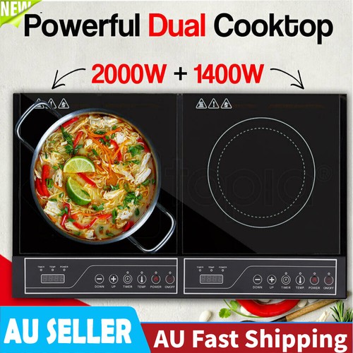 220V/3400W Electric Double Induction Cooktop Kitchen Induction Cooker ...