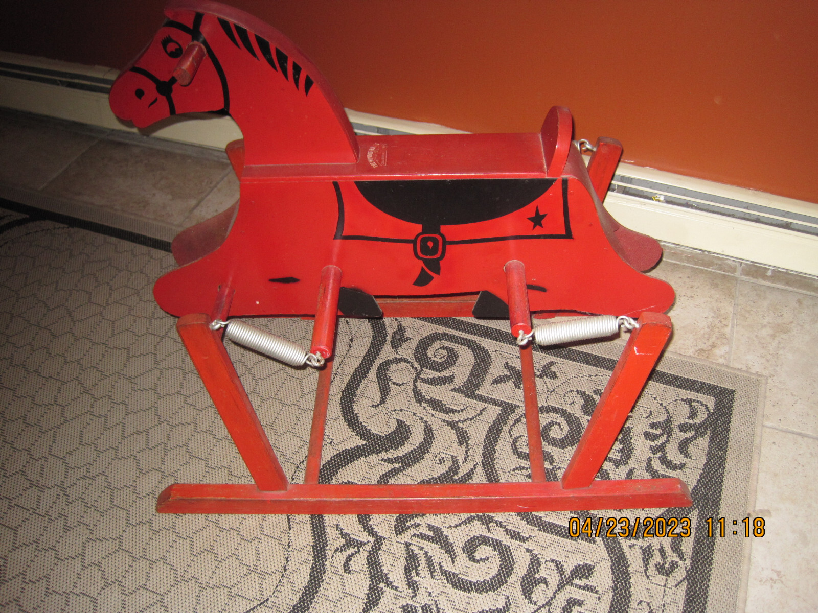 Vintage "The Wonder Horse" Rocking Wooden Riding Horse Toy Antique | eBay