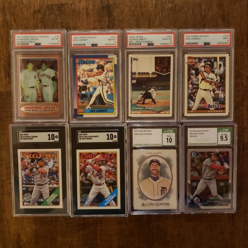Bulk Lot of 8 Baseball PSA SGC CSG Graded Cards Stars HOF MVP Repacker ...