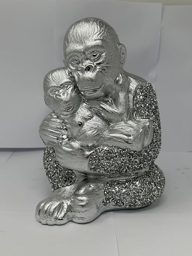 Bling Crushed Diamond Monkey With Baby Luxurious Ornament For Home ...