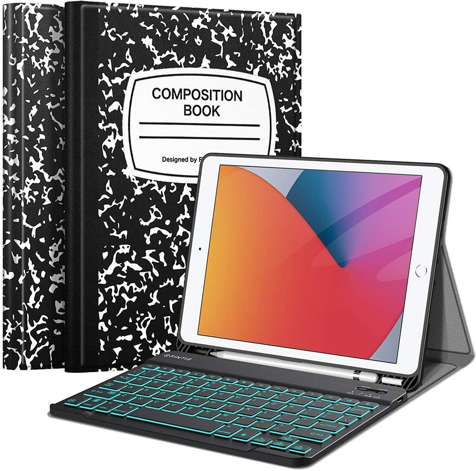 7 Color Backlight Keyboard Case for iPad 9th / 8th / 7th Gen Soft TPU ...
