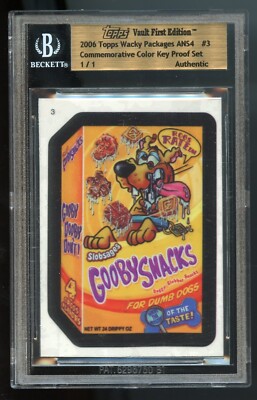 2006 Topps Wacky Packages ANS4 #3 Gooby Snacks Color Key Proof 1/1 BGS ...