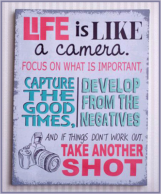 nice quote , life like a camera photo Print Canvas Collectors | eBay