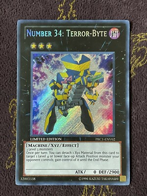 1x YuGiOh! Number 34: Terror-Byte PRC1-ENV02 SECRET RARE! LIMITED ...