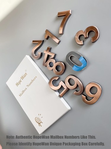 Bronze Mailbox Numbers, 2 Inch 3D Door Number Stickers for 2In-1 Set ...