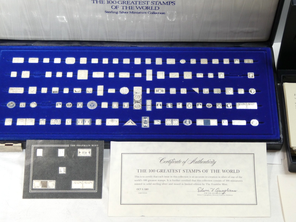 1981 Franklin Mint Silver 100 Greatest Stamps of the World Set See ...