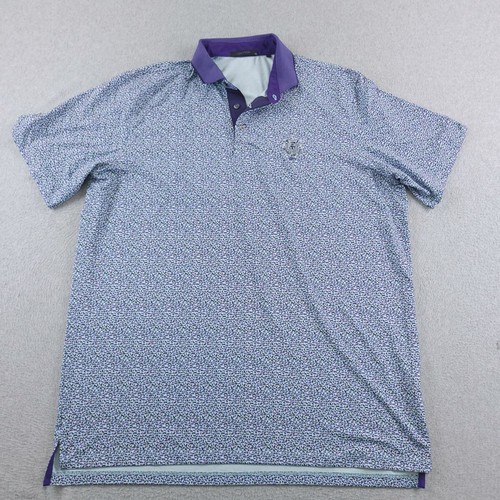 Greyson Golf Polo Mens Extra Large Purple Blue Wolf All Over Print ...