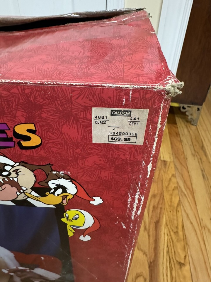 Vtg Christmas Looney Tunes Santa Taz Tasmanian Devil Animated Statue ...