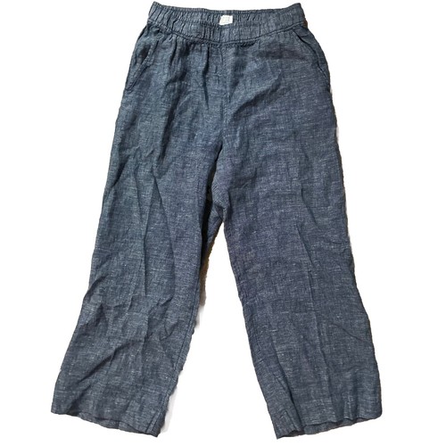 Sigurd Olsen Pull On Linen Pants Women's Size M Blue Capri Flat Front ...