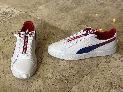 Puma Clyde firecracker Leather Foil Men's shoes white/Blue/Red Size 10. ...