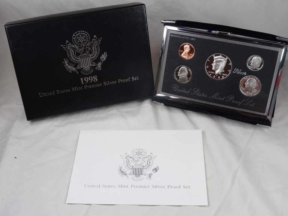 1992-1998 US Mint Premier Silver Proof Sets 90% Silver OGP COA 7 Annual ...