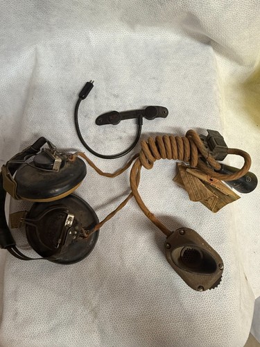 WW2 headset with microphone and throat microphone, used | eBay