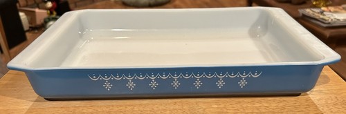 Vintage Blue Pyrex Snowflake Garland Lasagna Pan #933 Excellent | eBay