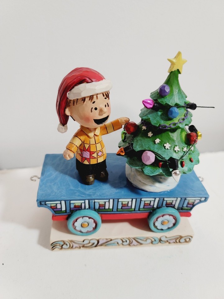 Jim Shore Peanuts Linus Christmas Train Car 5 All Welcome Figurine 5.43 ...